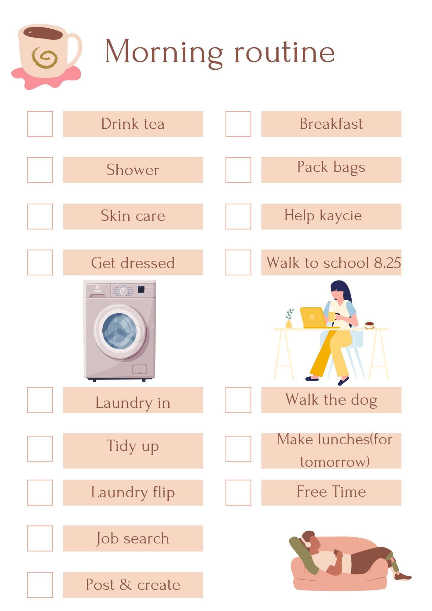 Daily Routine Planner Template | Printable and Digital Instant Download ...