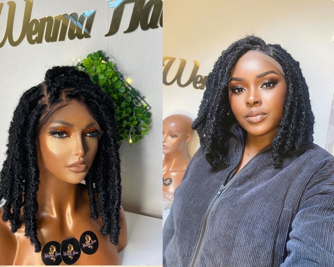 Butterfly Facx Locs Full Frontal Faux Locs Interlocked Dread Wig Bob ...