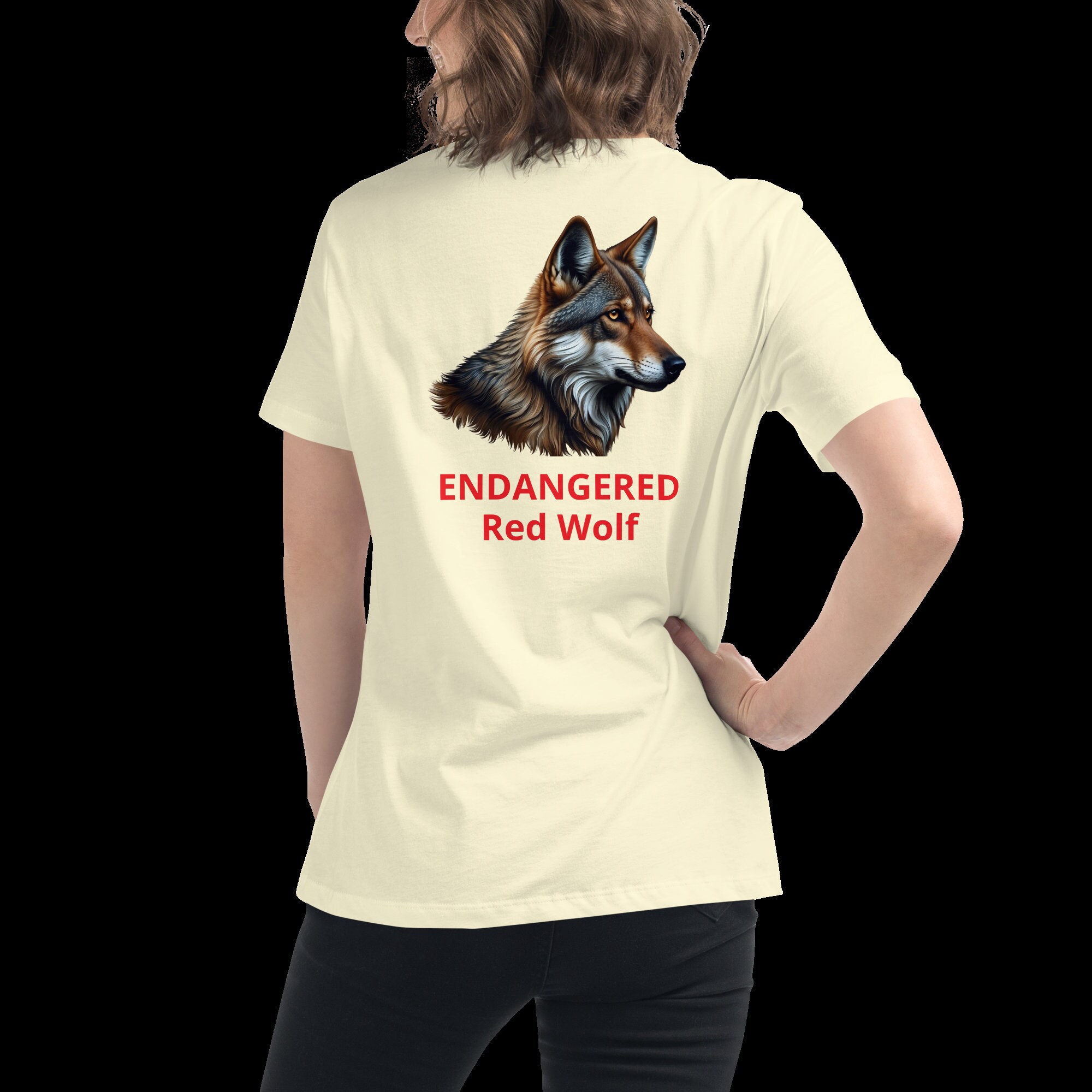 Women's Endangered Red Wolf T-shirt With Front and Back - Etsy