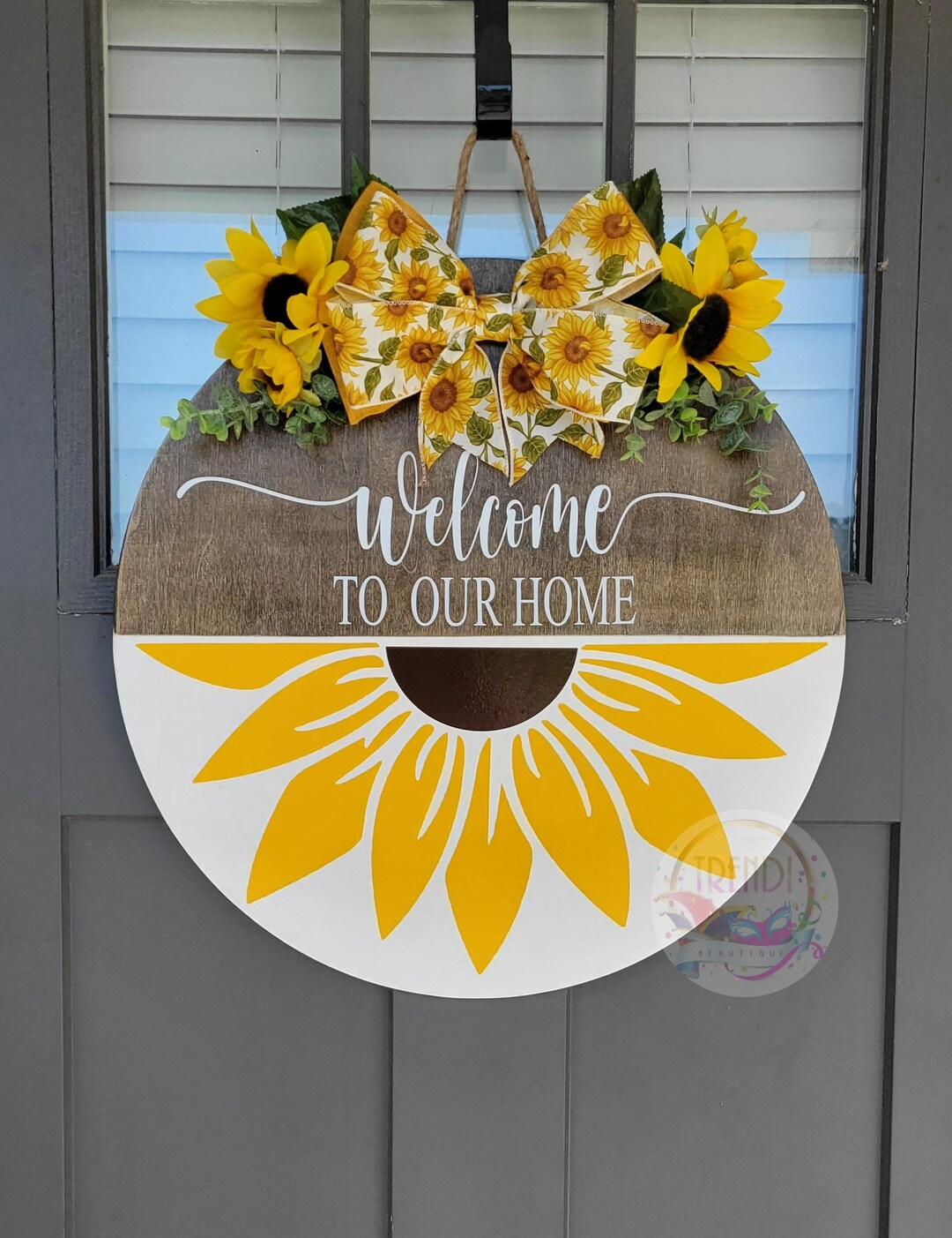 Sunflower Door Hanger Sunflower Door Sunflower Porch Decor Sunflower ...