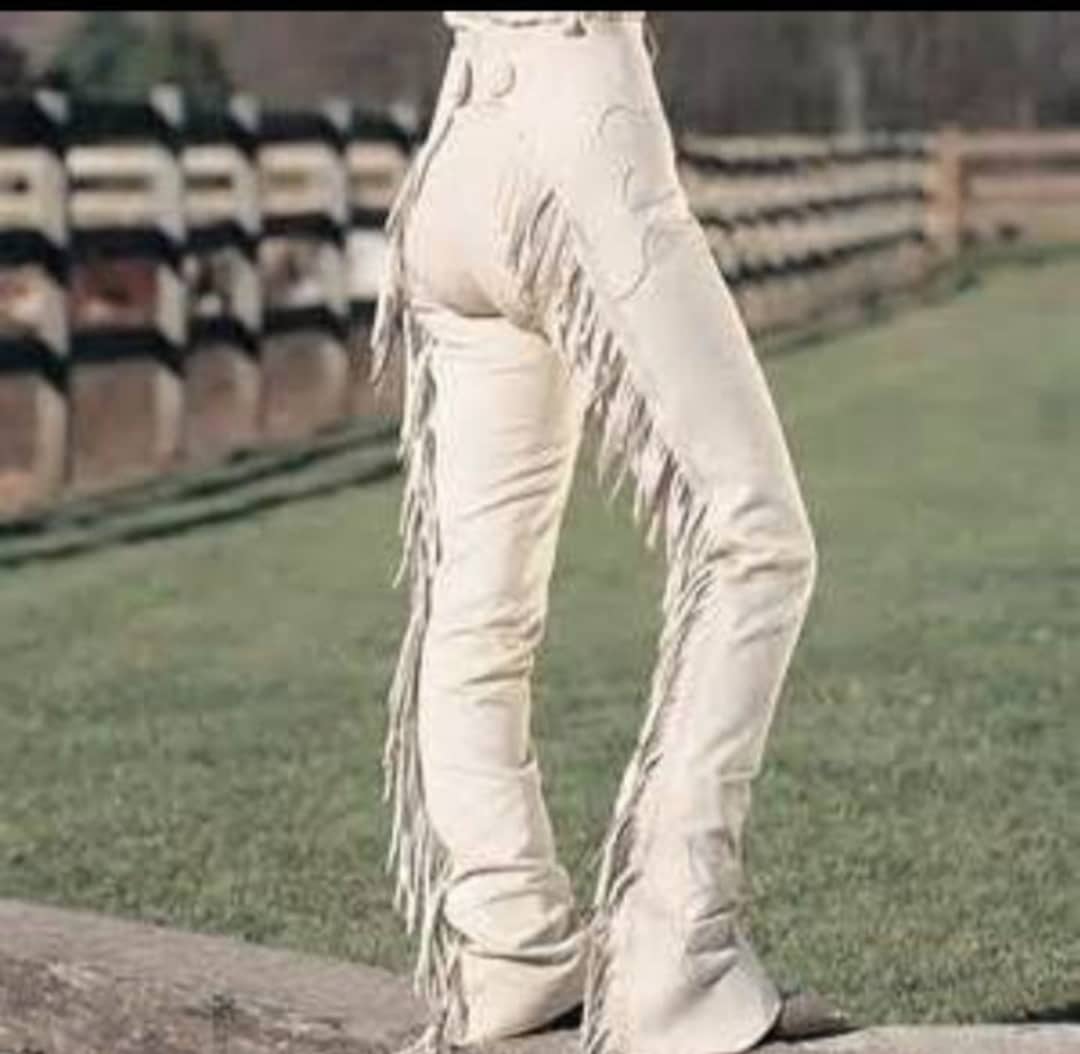 Women's Hand Crafted Native American Cowgirl Style Leather Pant Rodeo ...