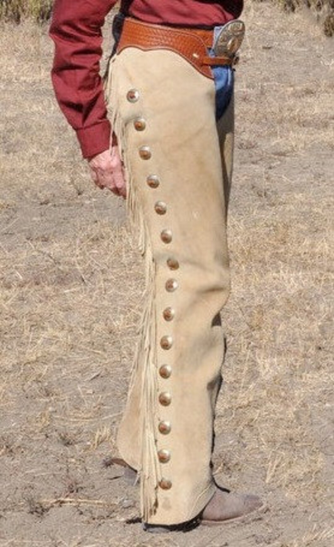 Men's Hand Crafted Chap Native American Cowboy Style Suede Leather Pant ...