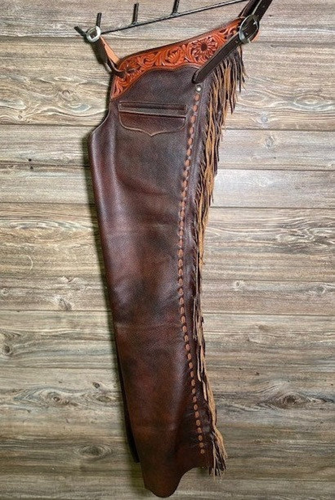 Men's Hand Crafted Tooled Yoke Native American Cowboy Style Leather ...