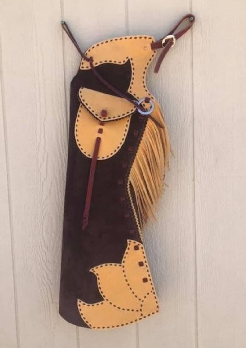 Women's Hand Crafted Native American Cowgirl Style Suede Leather Pant Rodeo Style Ladies Chap ...