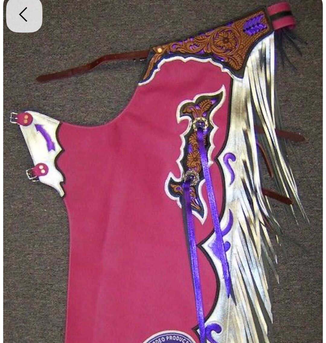 Men Chap Hand Crafted Tooled Yoke Native American Cowboy Style Suede ...