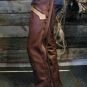 Hand Crafted Native American Cowboy Style Leather Pant Rodeo Style Chap ...