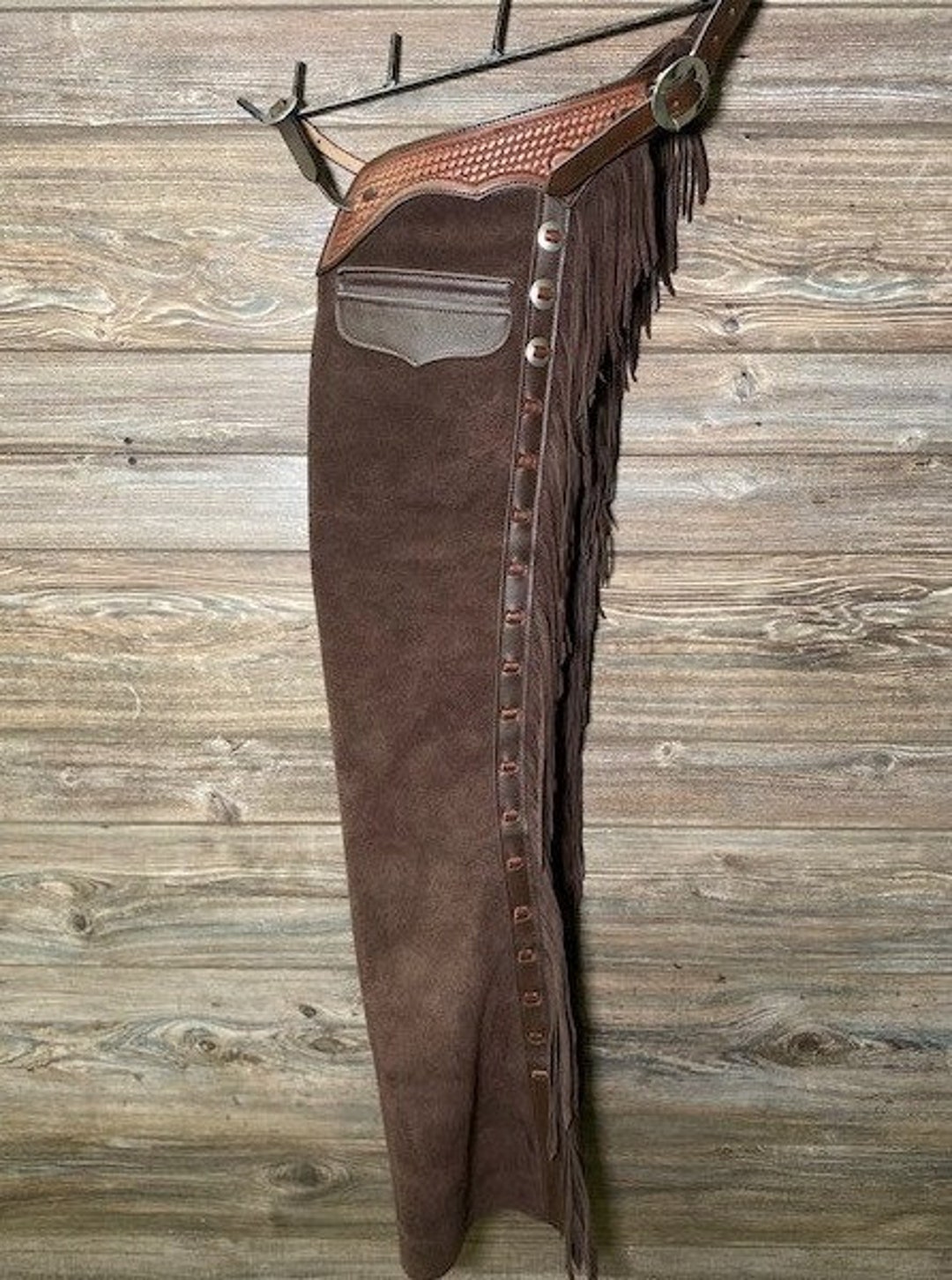 Men's Hand Crafted Native American Cowboy Style Suede Leather Pant ...