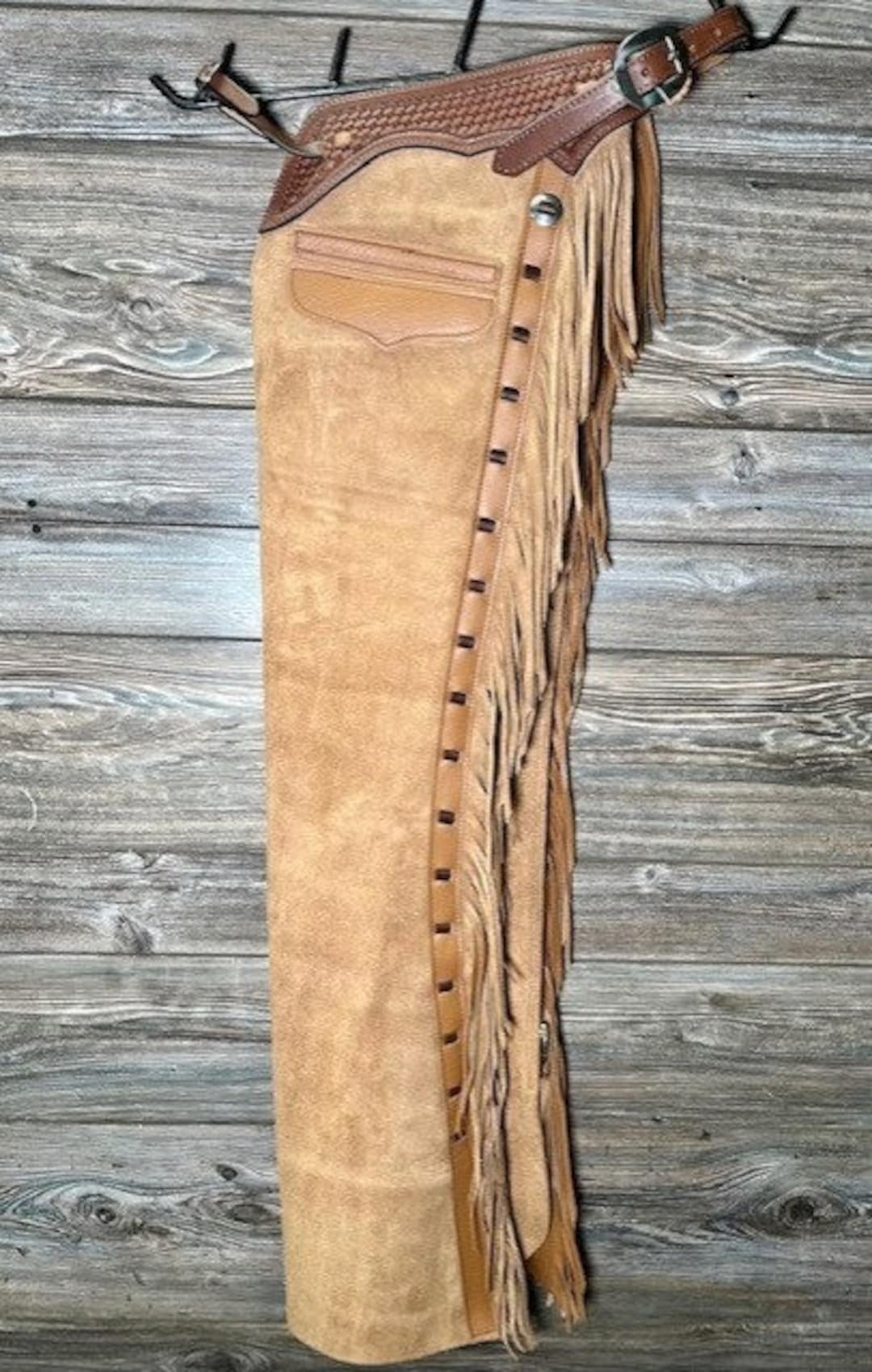 Men's Hand Crafted Chap Native American Cowboy Chap Style Suede Leather ...