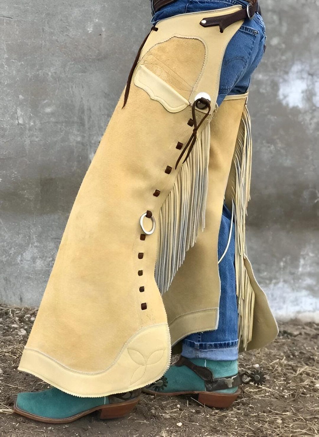 Men's Hand Crafted Chap Native American Cowboy Style Suede Chap Leather ...