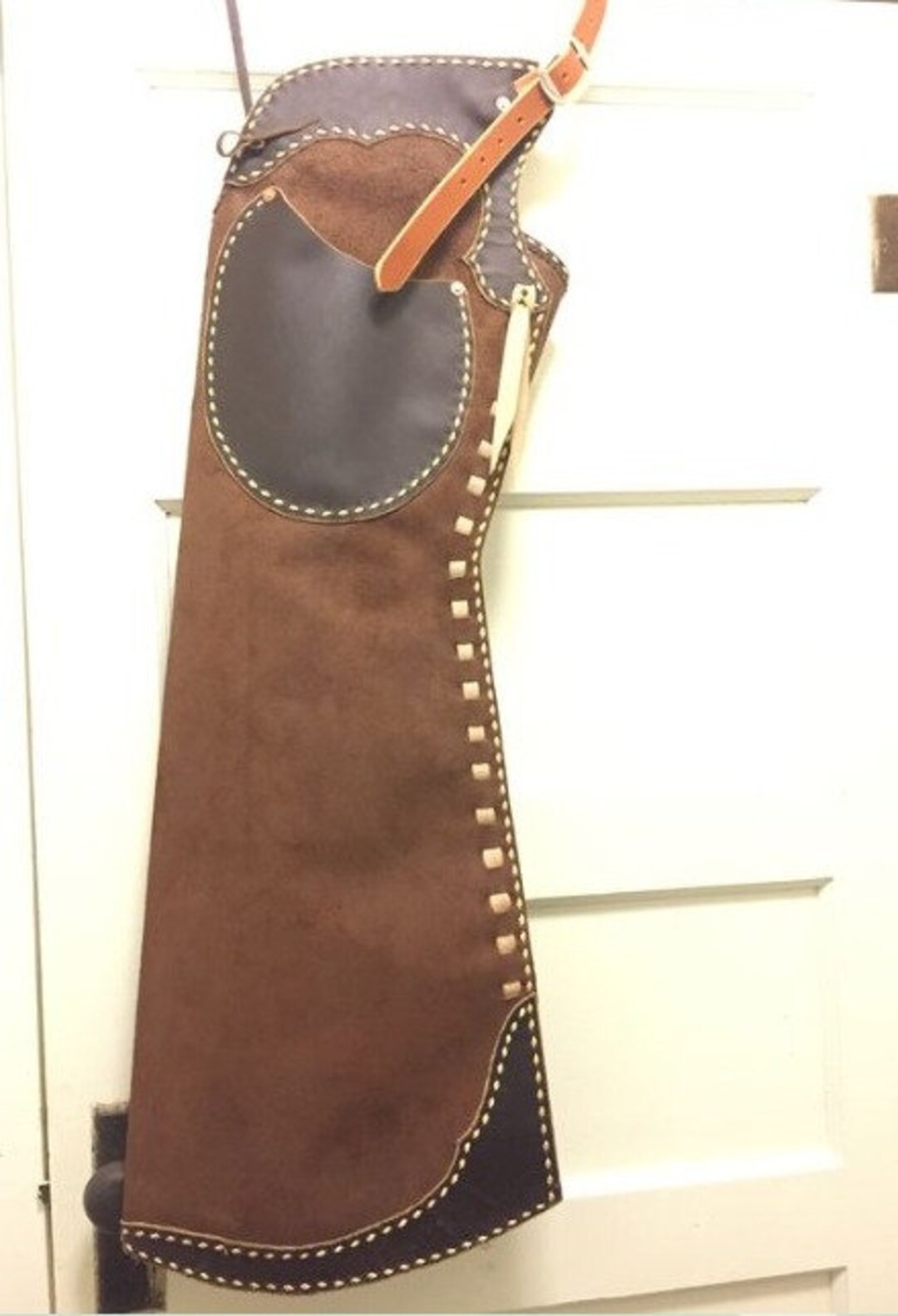 Men's Hand Crafted Chap Native American Cowboy Style Suede Leather Pant ...