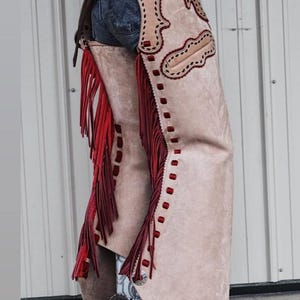 Men's Hand Crafted Chap Native American Cowboy Style Suede Leather ...