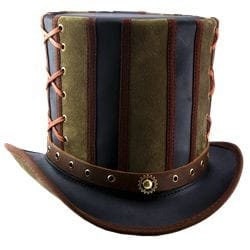 Black Leather Strap Style Top Hat Handcrafted Top Hat Steampunk Hat ...