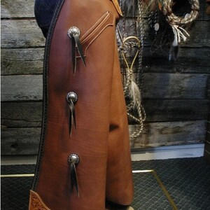 Hand Crafted Tooled Yoke Native American Cowboy Style Leather Pant ...