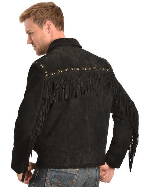 Mens Vintage Fringe Leather Jacket Suede Leather Jacket, Mens Cowboy ...