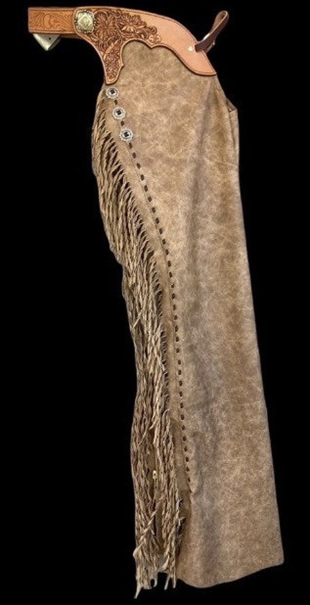 Hand Crafted Tooled Yoke Native American Cowboy Style Leather Pant ...