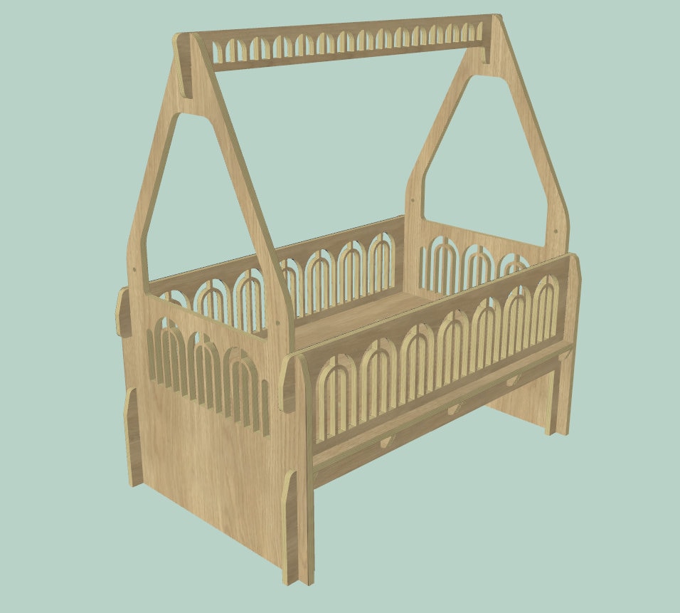 Baby Bed , Bed for Children, CNC Cut Files, Baby Crib, CNC Files, CNC ...