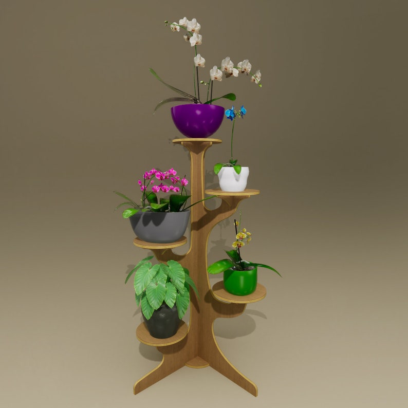 Plant Stand, Tiered Plant Stand, Wooden Plant Stand, Cnc Cut Files, Cnc ...