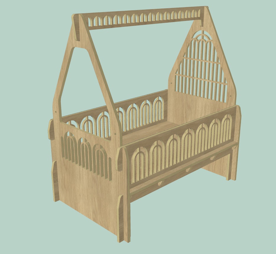 Baby Bed , Bed for Children, CNC Cut Files, Baby Crib, CNC Files, CNC ...