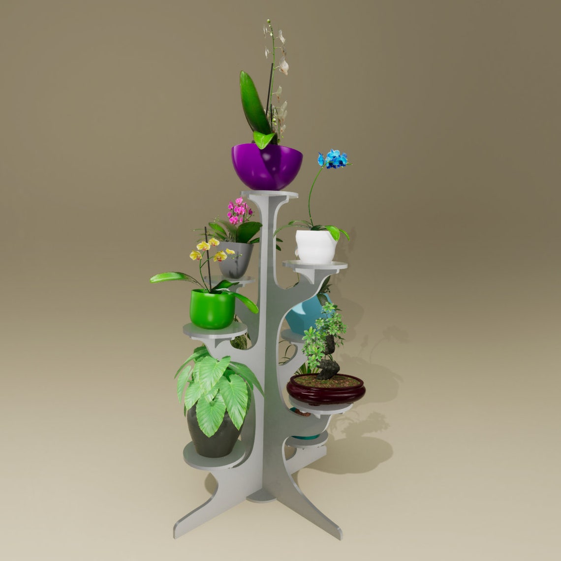 Plant Stand, Tiered Plant Stand, Wooden Plant Stand, Cnc Cut Files, Cnc ...