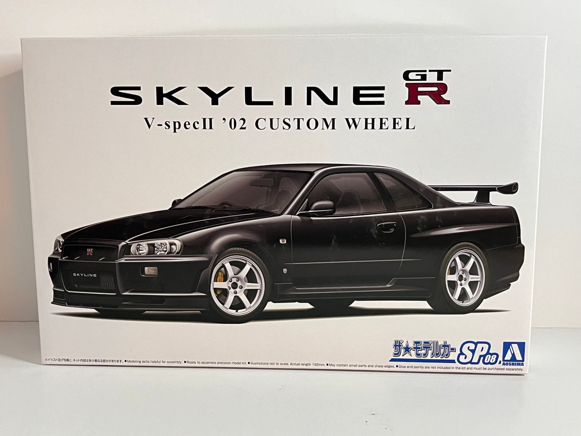 Aoshima 1/24 Nissan BNR34 Skyline GT-R V-spec II '02 Custom Wheel - Etsy