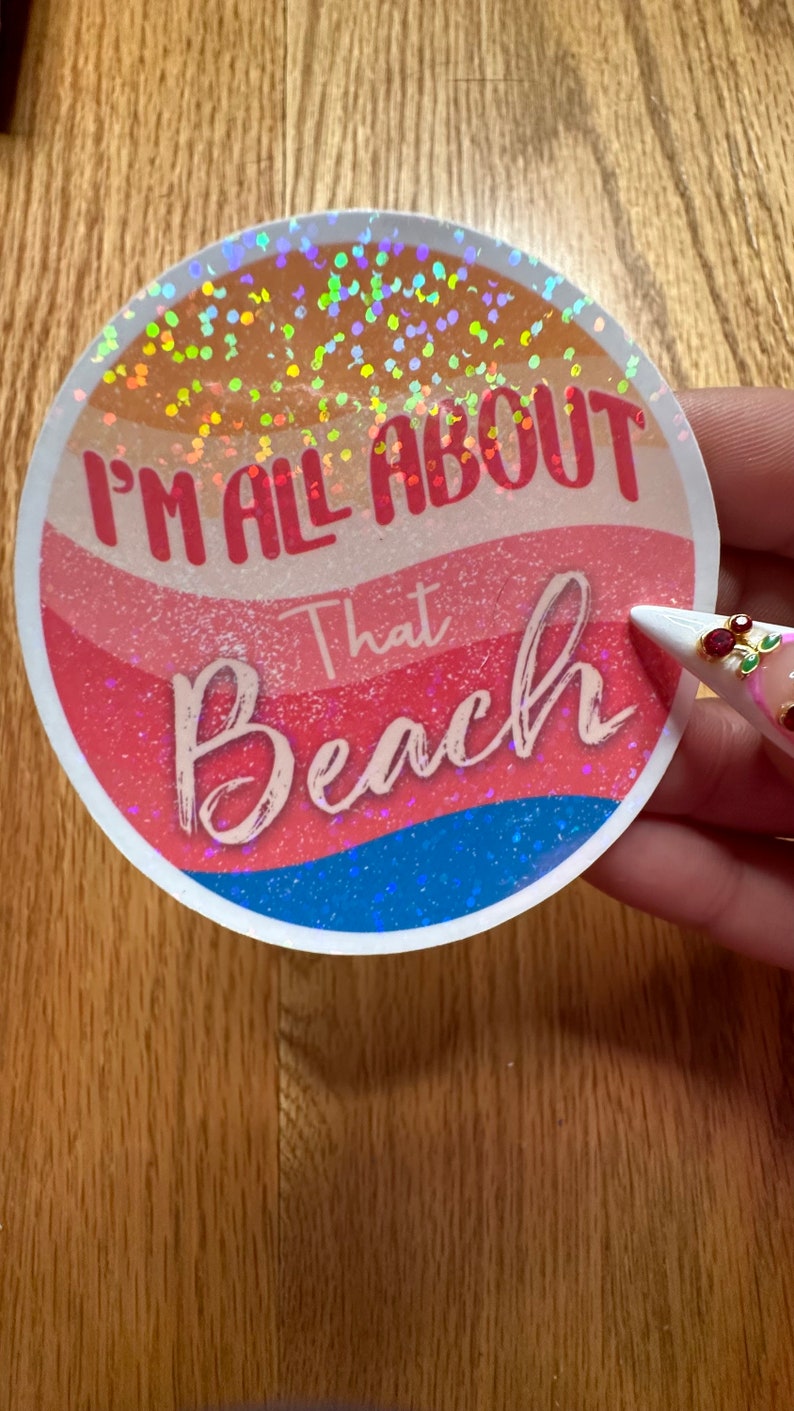 All About That BEACH! Colorful Tropical Vacation Sunset Vibes Die Cut ...