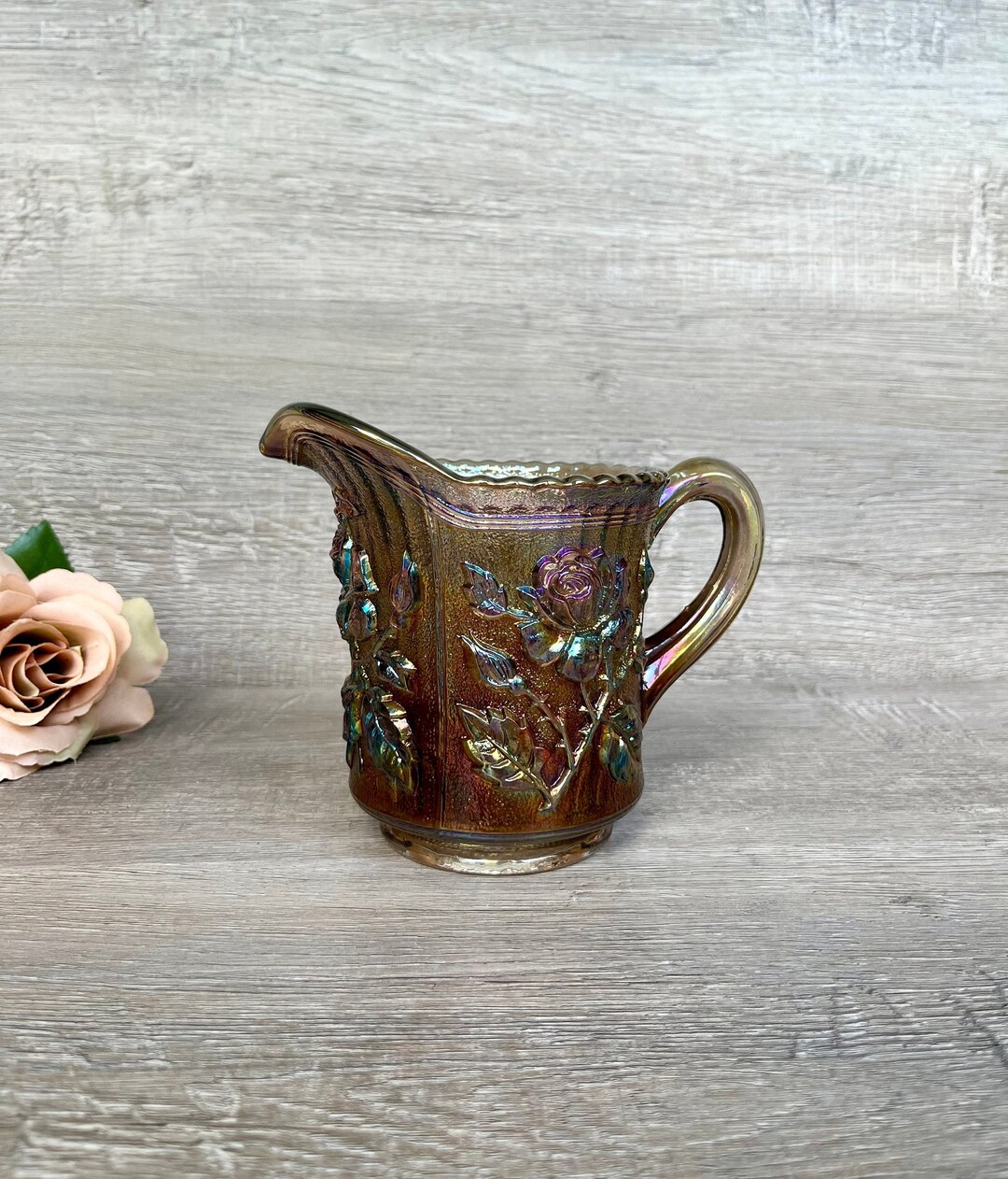 IMPERIAL LUSTRE ROSE Small Pitcher, Milk Creamer, Unique Open Rose ...