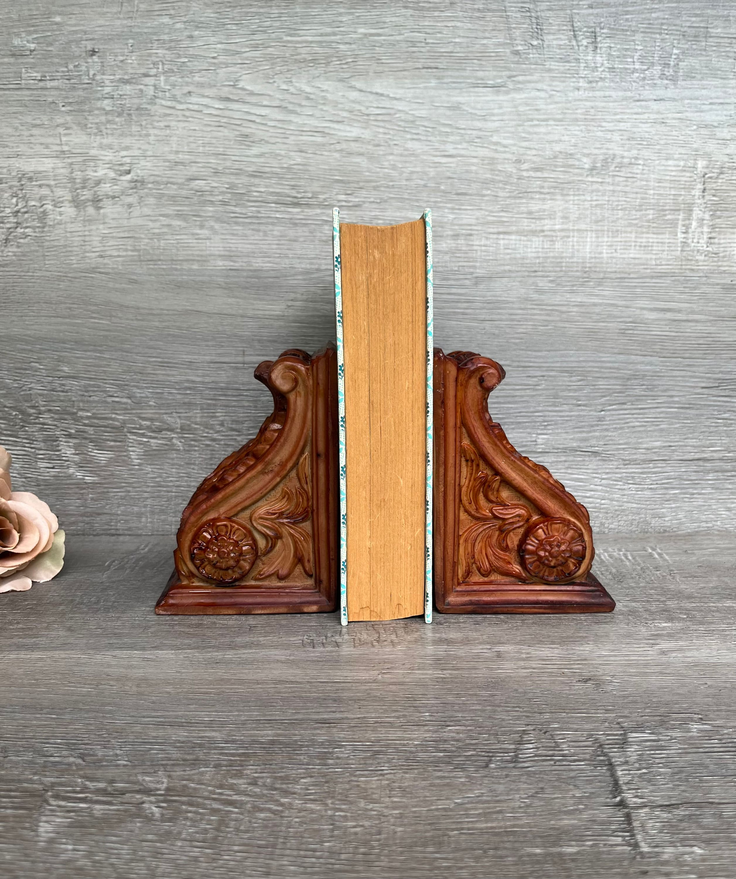 CORBEL STYLE BOOKENDS, Andrea by Sadek, Vintage Heavy Resin Bookends ...