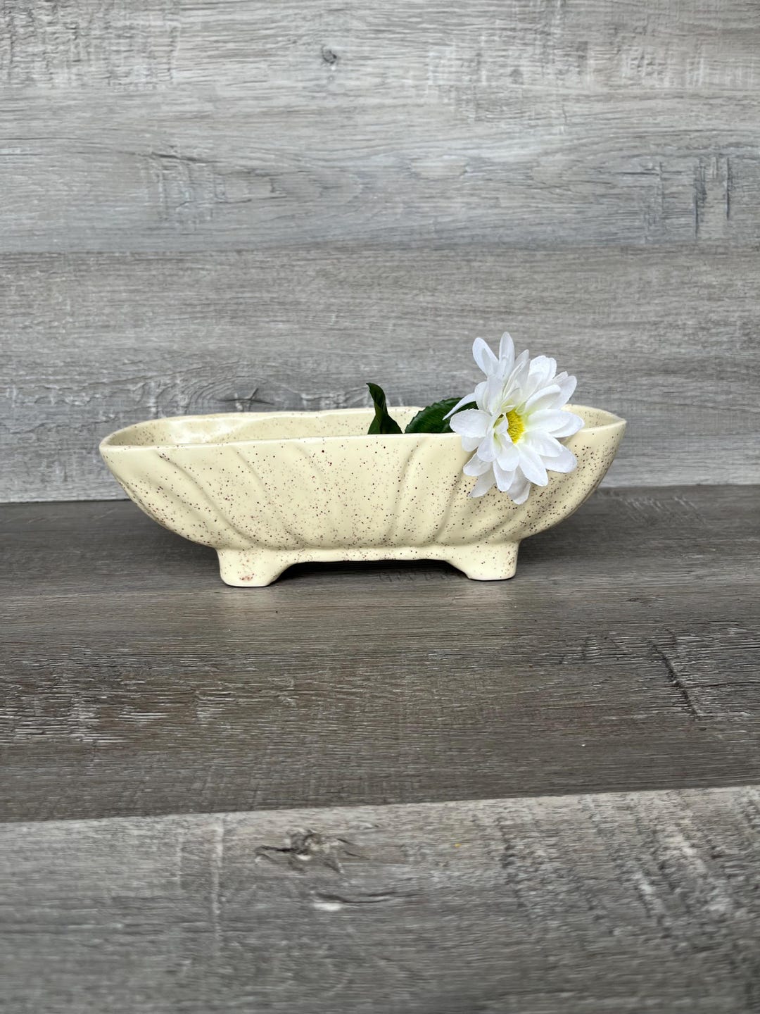 UPCO POTTERY USA, Vintage Indoor Planter, Ivory Speckled or a Very Pale ...