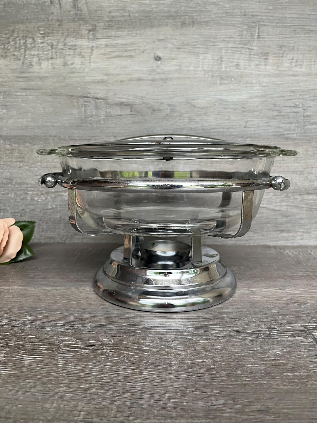 FIRE KING CHAFING Dish by Anchor Hocking, 2 Quart Bowl With Silver ...