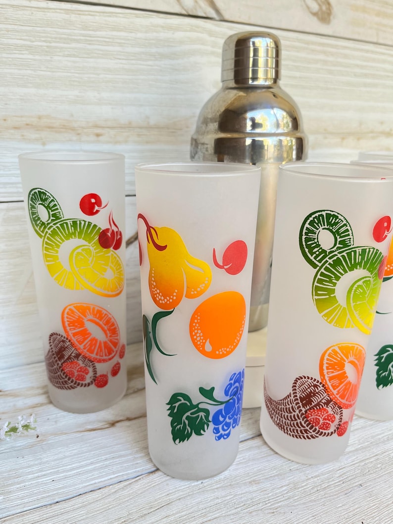 Frosted Fruit Tom Collins-zombie Glasses by Federal Glass Co and ...
