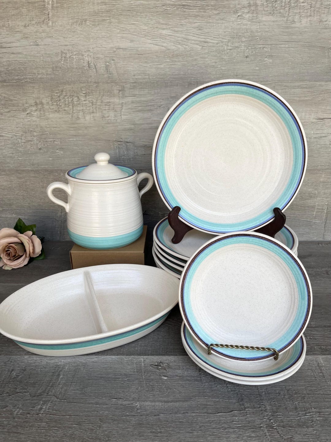 FRANCISCAN EARTHENWARE MALIBU Dinnerware, Vintage Pottery Dinnerware ...