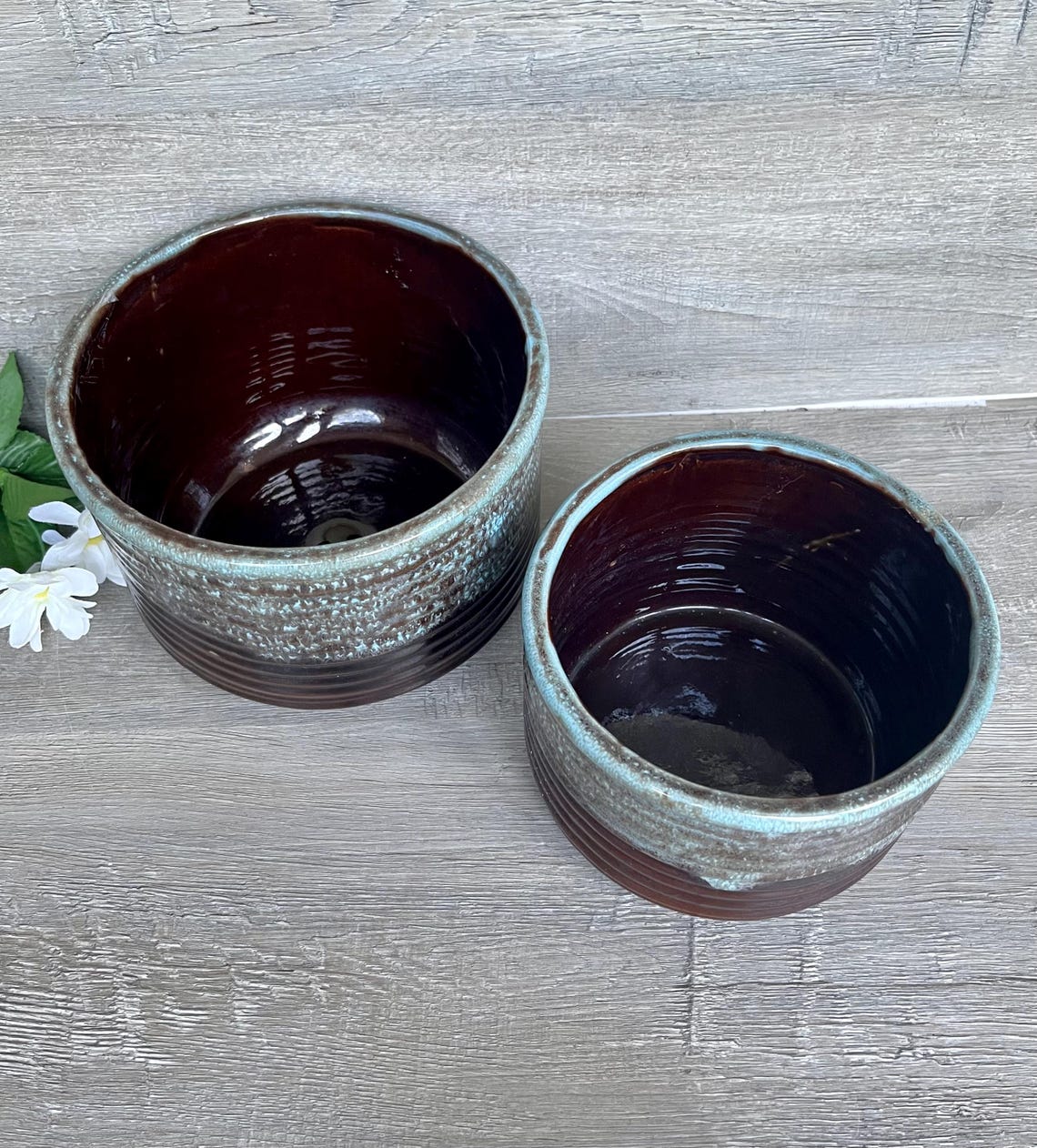 JAPAN REDWARE POTTERY Planter, Flower Pots, Crocks, Beautiful Drip ...