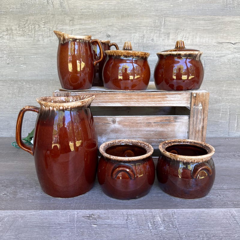 Brown Drip Pottery - Etsy