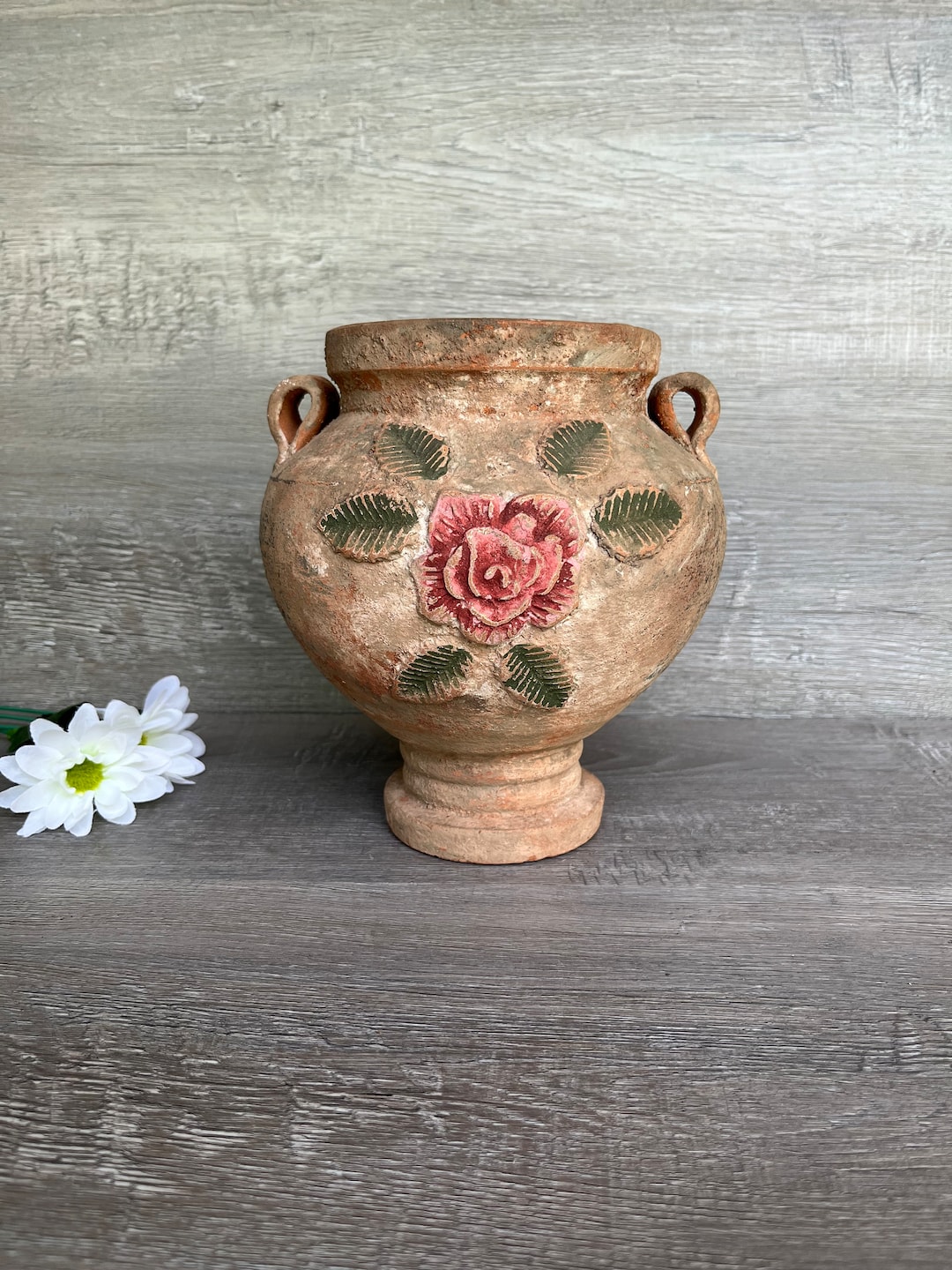 Clay Art Pottery Planter, Natural Red Clay Pottery, Vintage Philippines ...