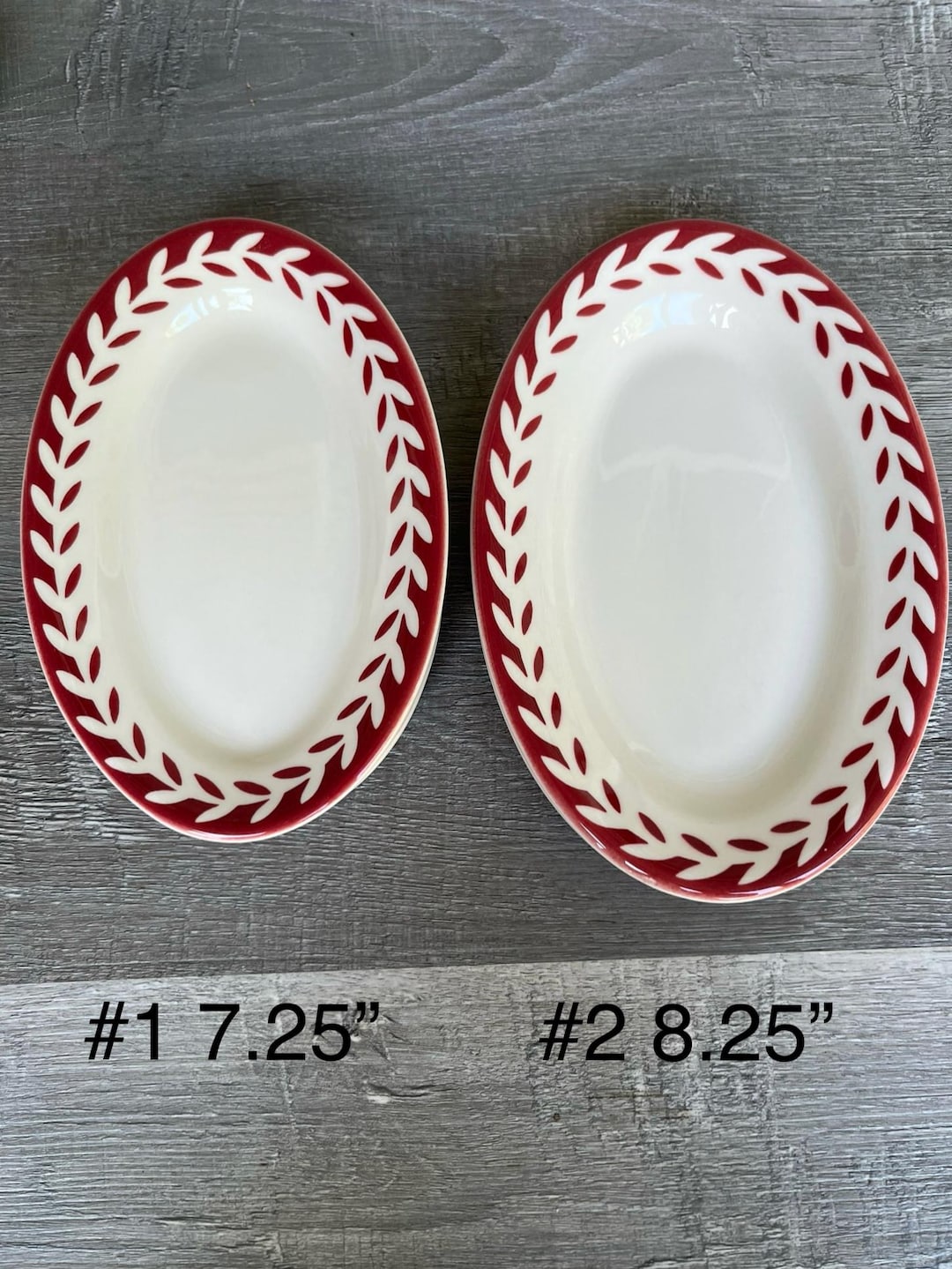 SHENANGO CHINA Restaurant Ware, Oval Plate in Red Laurel or Leaf SHO323 ...
