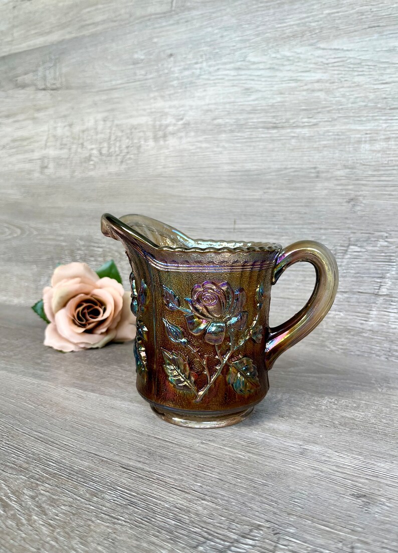 IMPERIAL LUSTRE ROSE Small Pitcher, Milk Creamer, Unique Open Rose ...