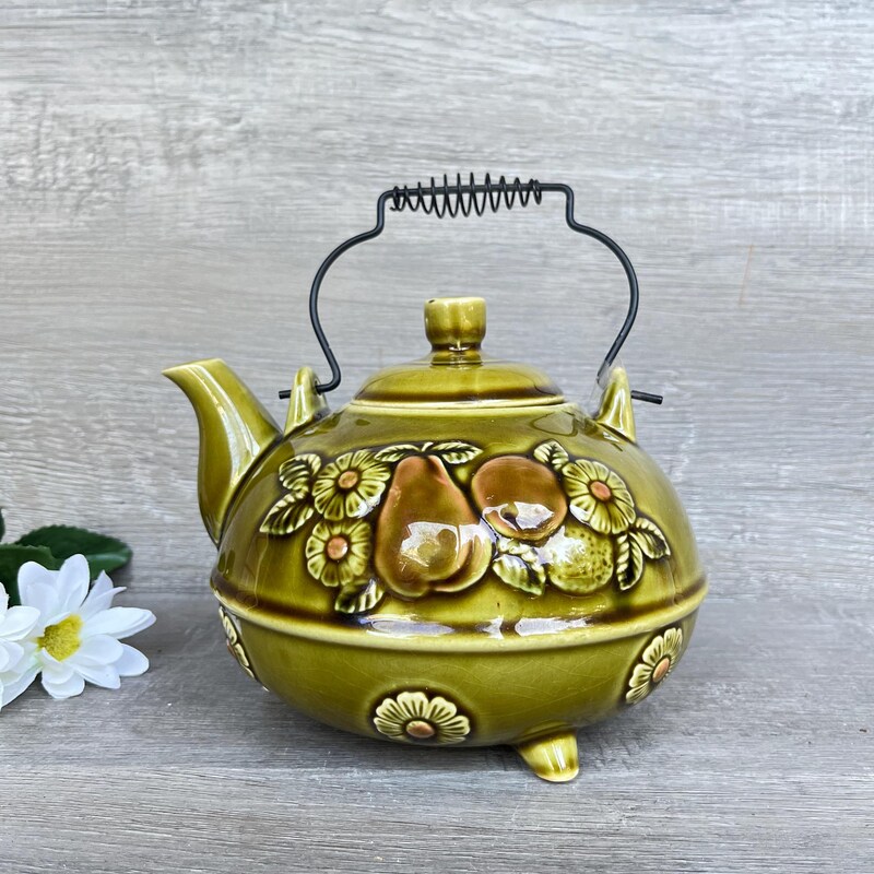 Floral Design Teapot - Etsy