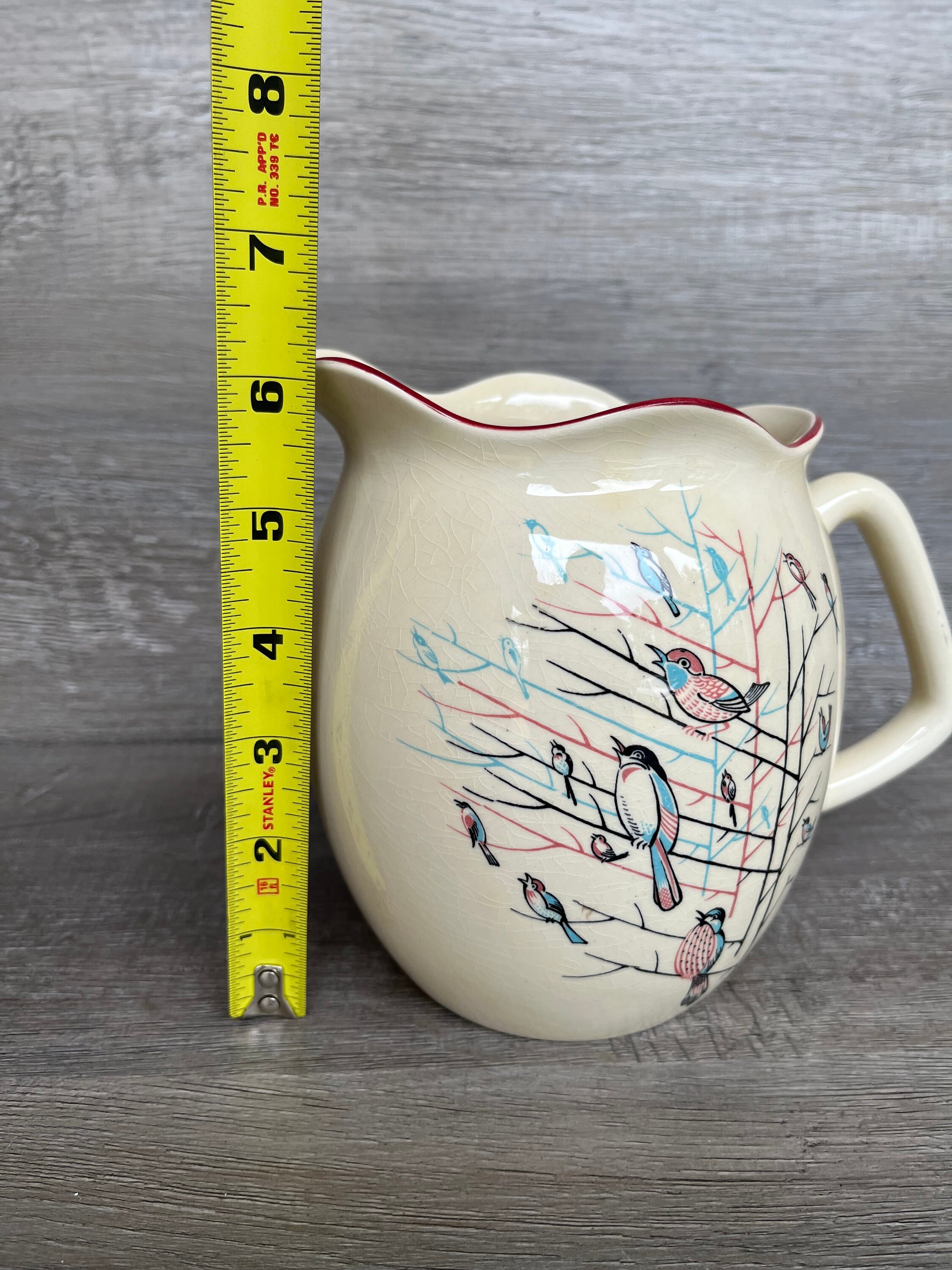 BESWICK ENGLAND Pottery Water Jug, Water Picture, A Rare Dawn Chorus of ...