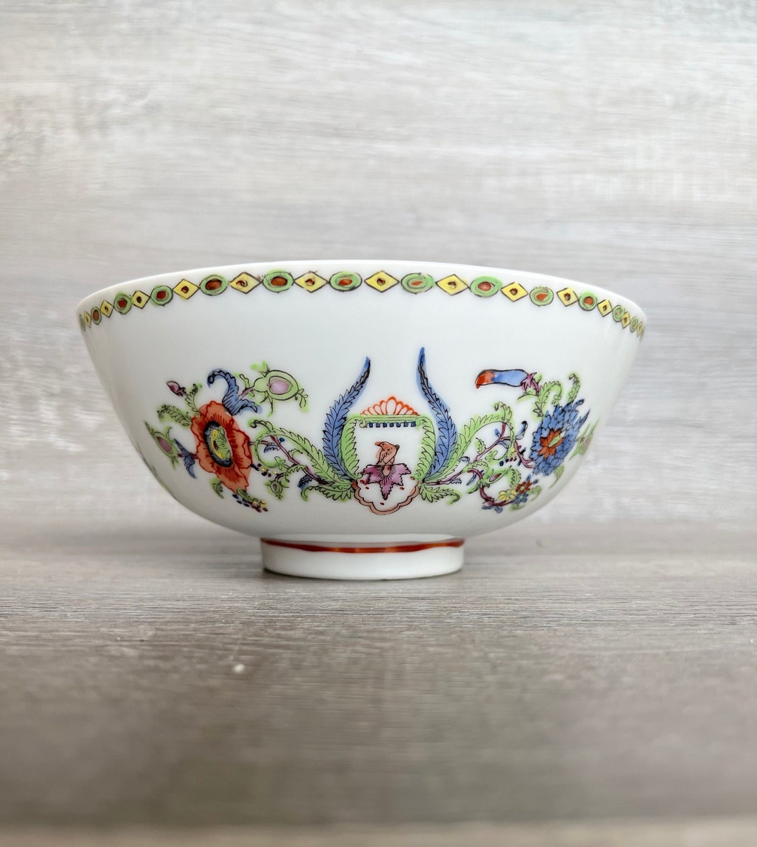 JAPANESE PORCELAIN WARE Hand Painted in Hong Kong, 6 Inch Wide, 3 Inch ...