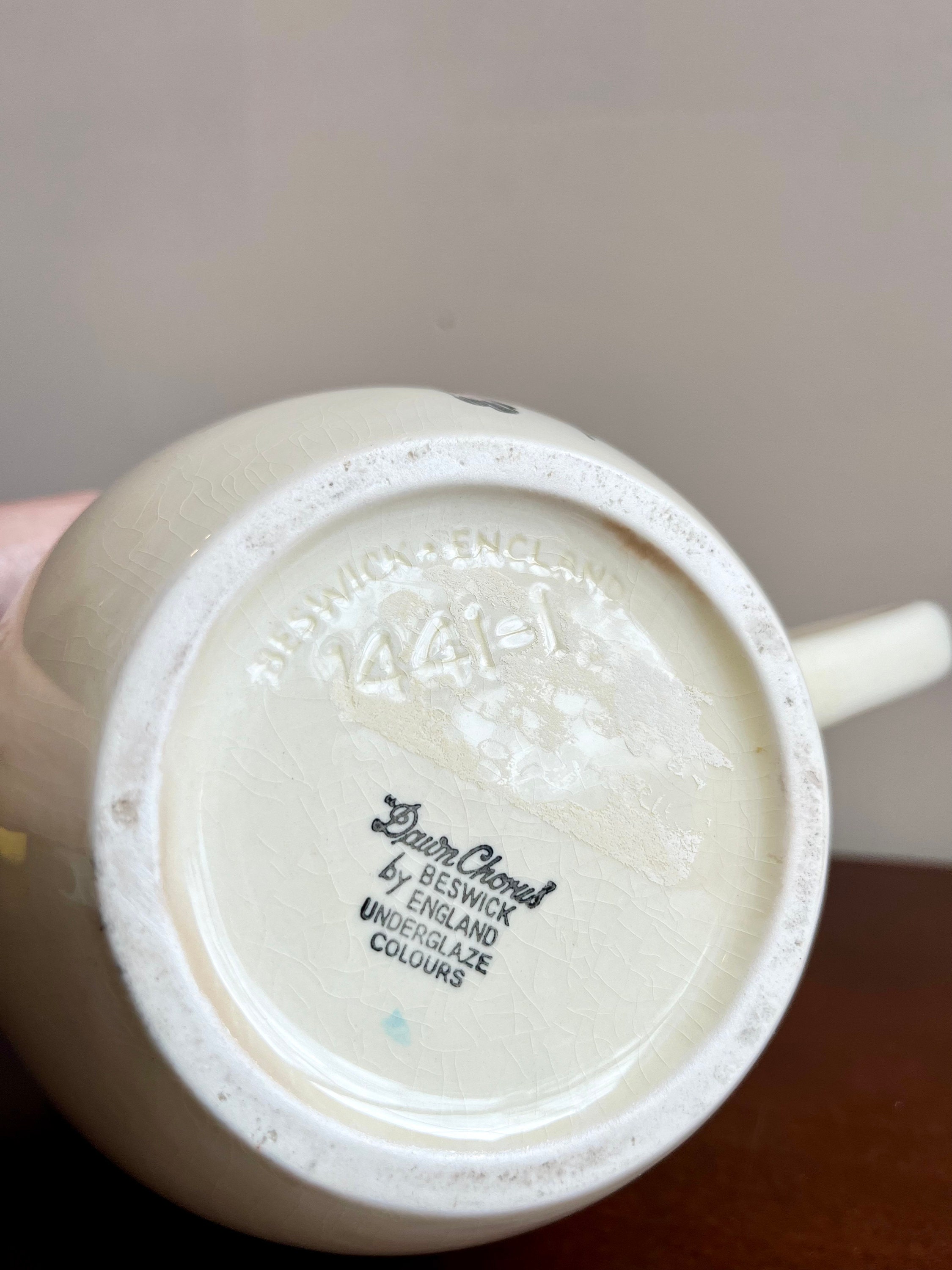 BESWICK ENGLAND Pottery Water Jug, Water Picture, A Rare Dawn Chorus of ...