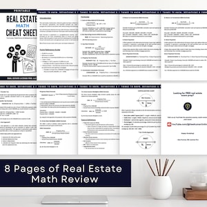 Real Estate Exam Math Cheat Sheet: Formulas & Definitions (PDF Download ...