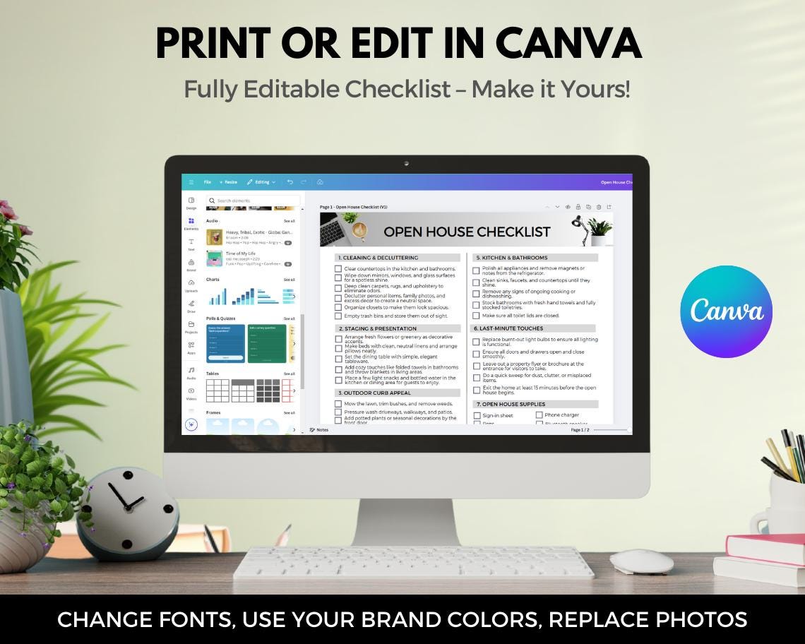 Real Estate Open House Checklist: Printable Agent Guide (canva Editable ...