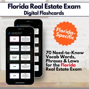 Florida Real Estate Exam Flashcards: Digital Study Prep (70 Cards) - Etsy