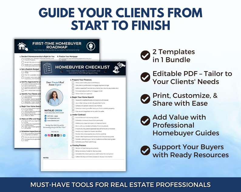 Real Estate Homebuyer Checklist, Real Estate Agent Checklist, Homebuyer ...