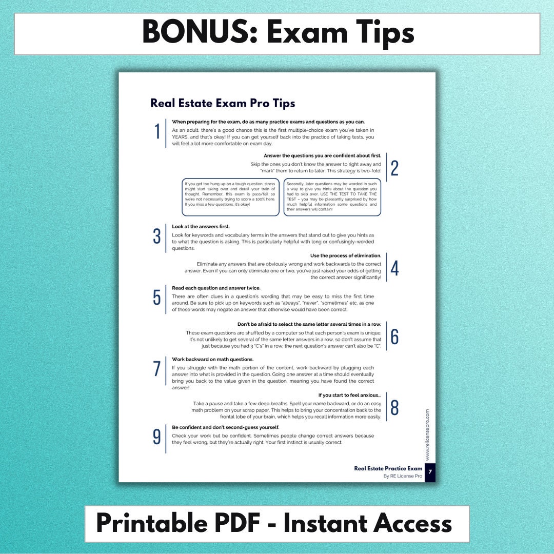 Real Estate Practice Exam, Instant PDF Download Ready-to-print Realtor ...