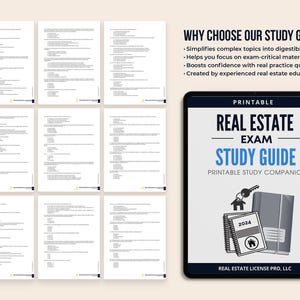 Real Estate Study Guide, Plus Printable Real Estate Flashcards ...