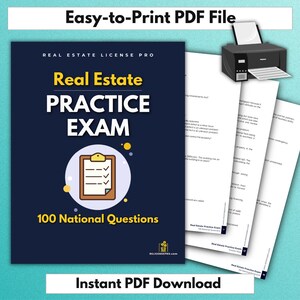 Real Estate Practice Exam, Instant PDF Download Ready-to-print Realtor ...