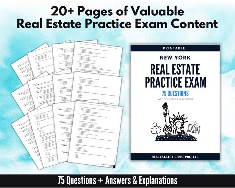 NY Real Estate Exam: 75 Practice Questions (PDF Download) - Etsy