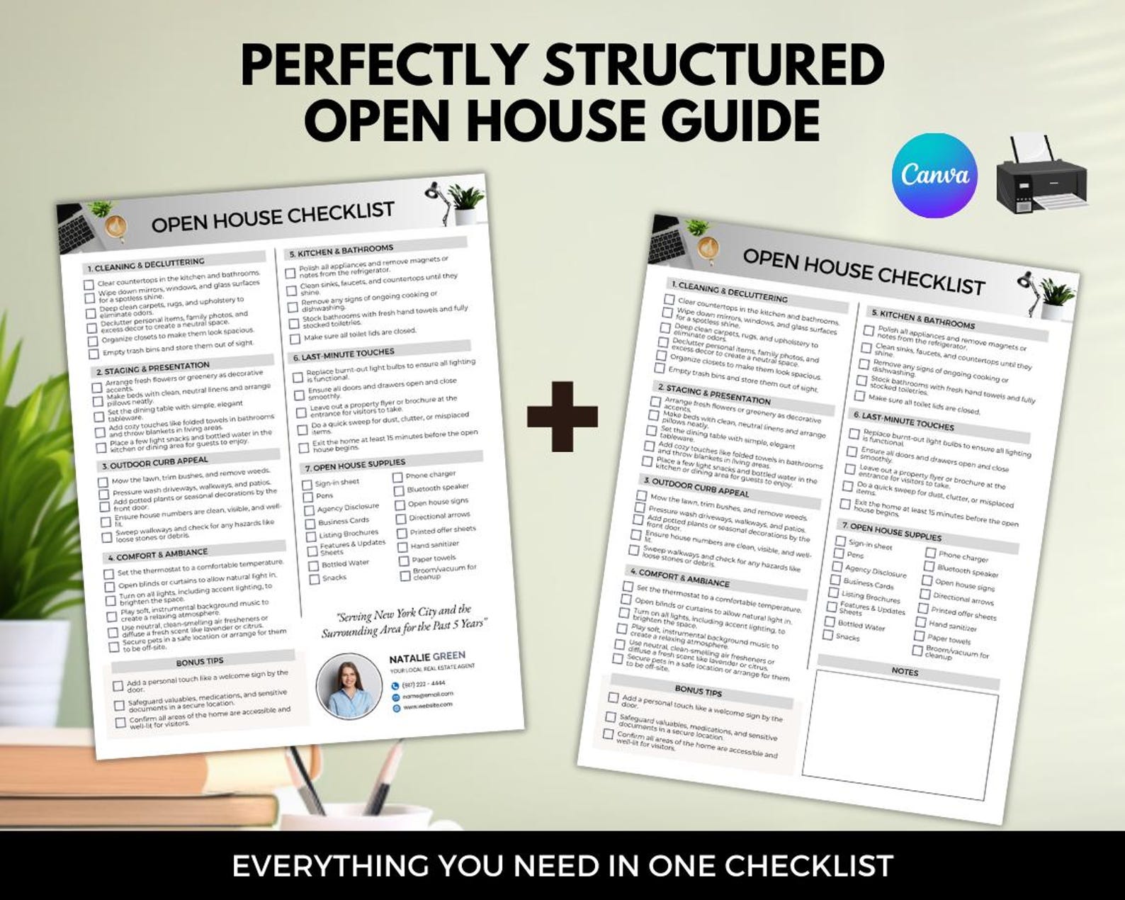 Real Estate Open House Checklist: Printable Agent Guide (canva Editable ...