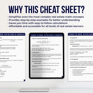 Real Estate Exam Math Cheat Sheet: Formulas & Definitions (PDF Download ...